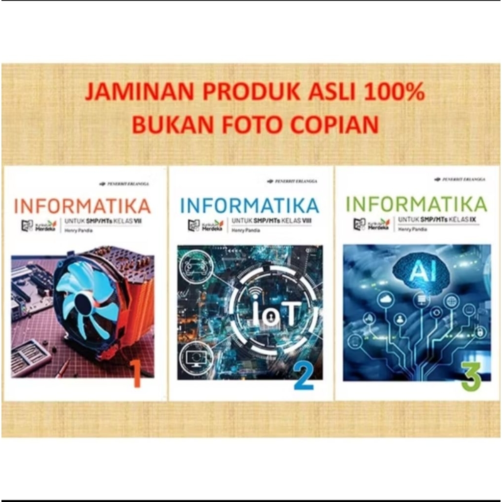 Jual Buku Informatika 1 2 3 SMP Kelas 7 8 9 Kurikulum Merdeka Erlangga | Shopee Indonesia