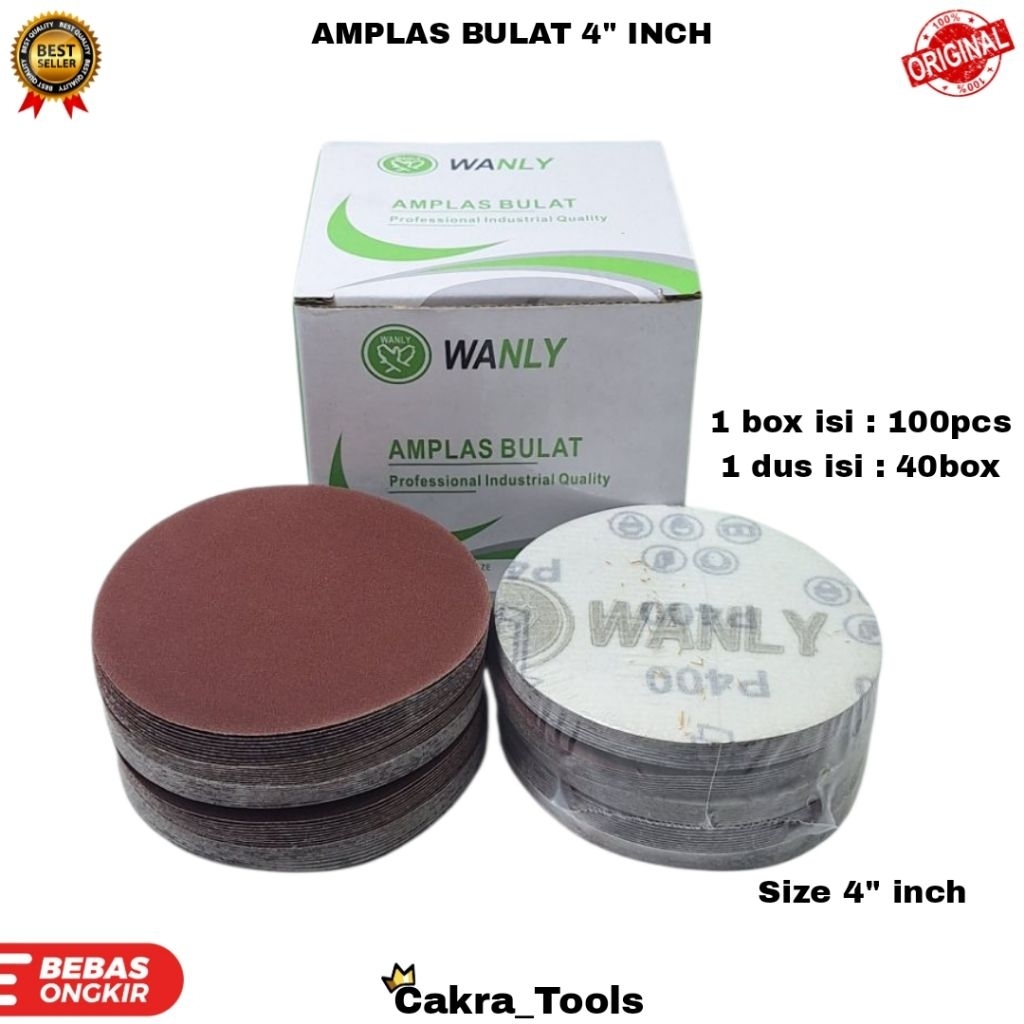 Jual AMPLAS BULAT VELCRO 4" INCH GRID AMPLAS 10CM | Shopee Indonesia