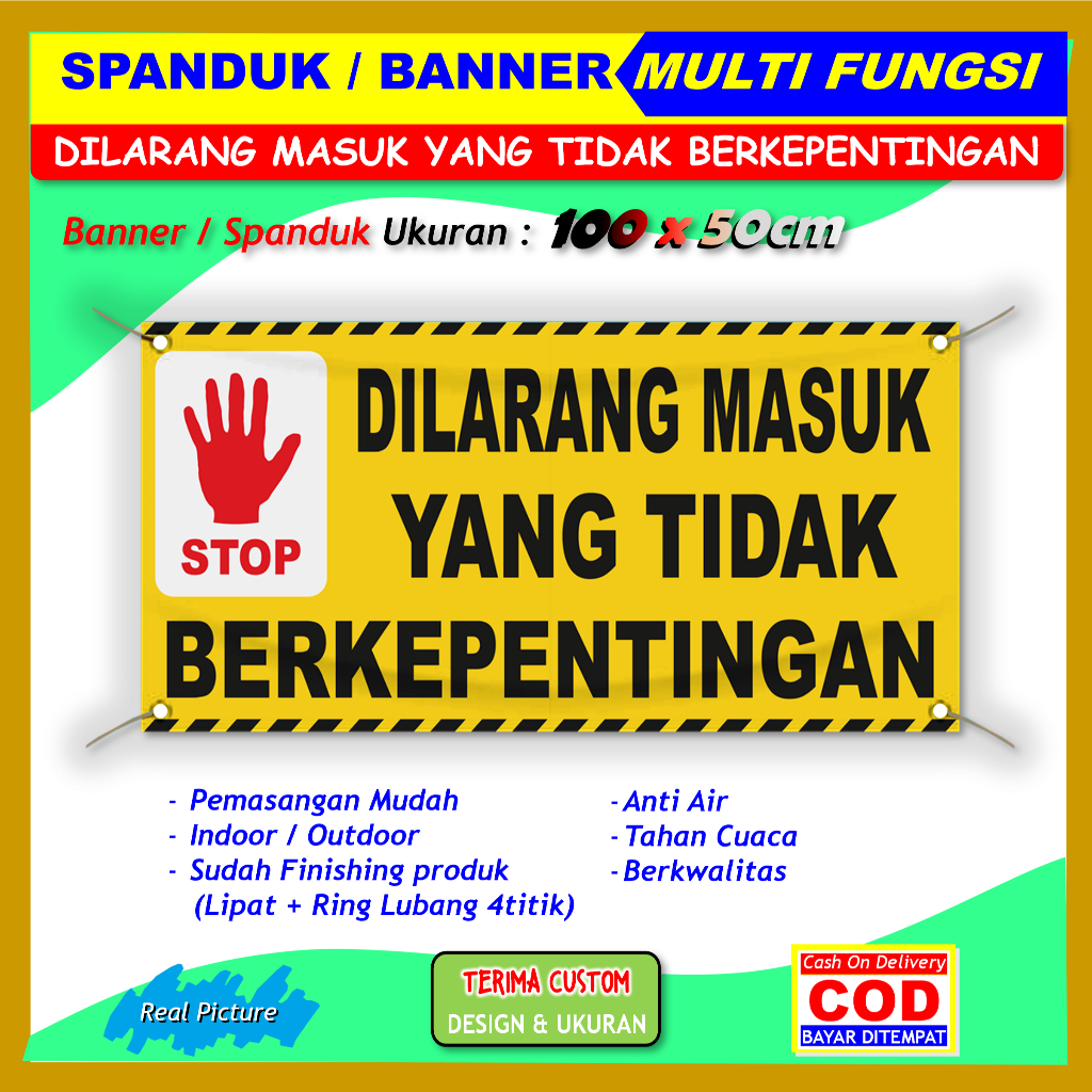 Jual Banner spanduk dilarang masuk yang tidak berkepentingan peringatan ...