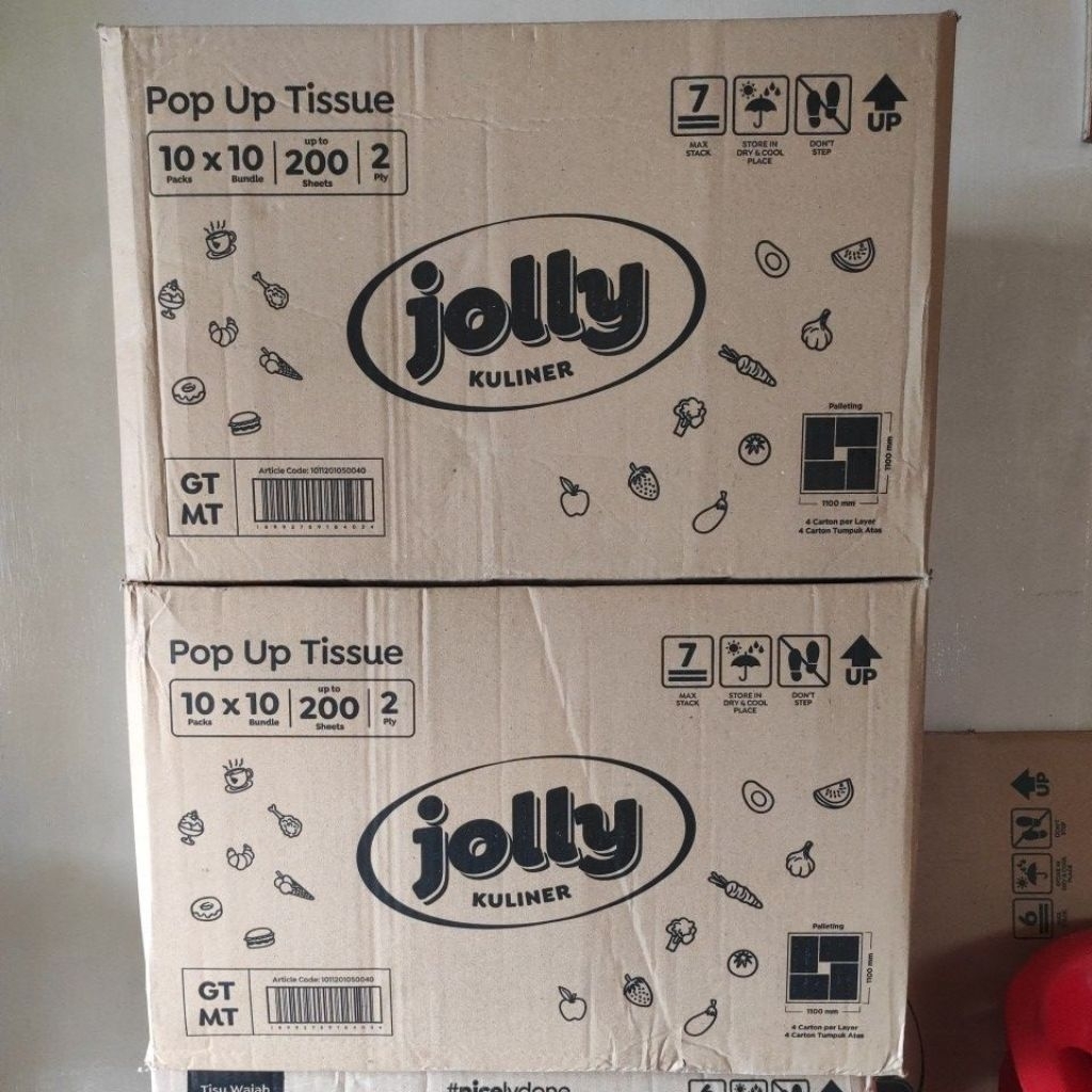 Jual Dus Tisu Jolly Pop Up 90gr x 200 sheets 2ply Mini Kuliner 1 dus ...