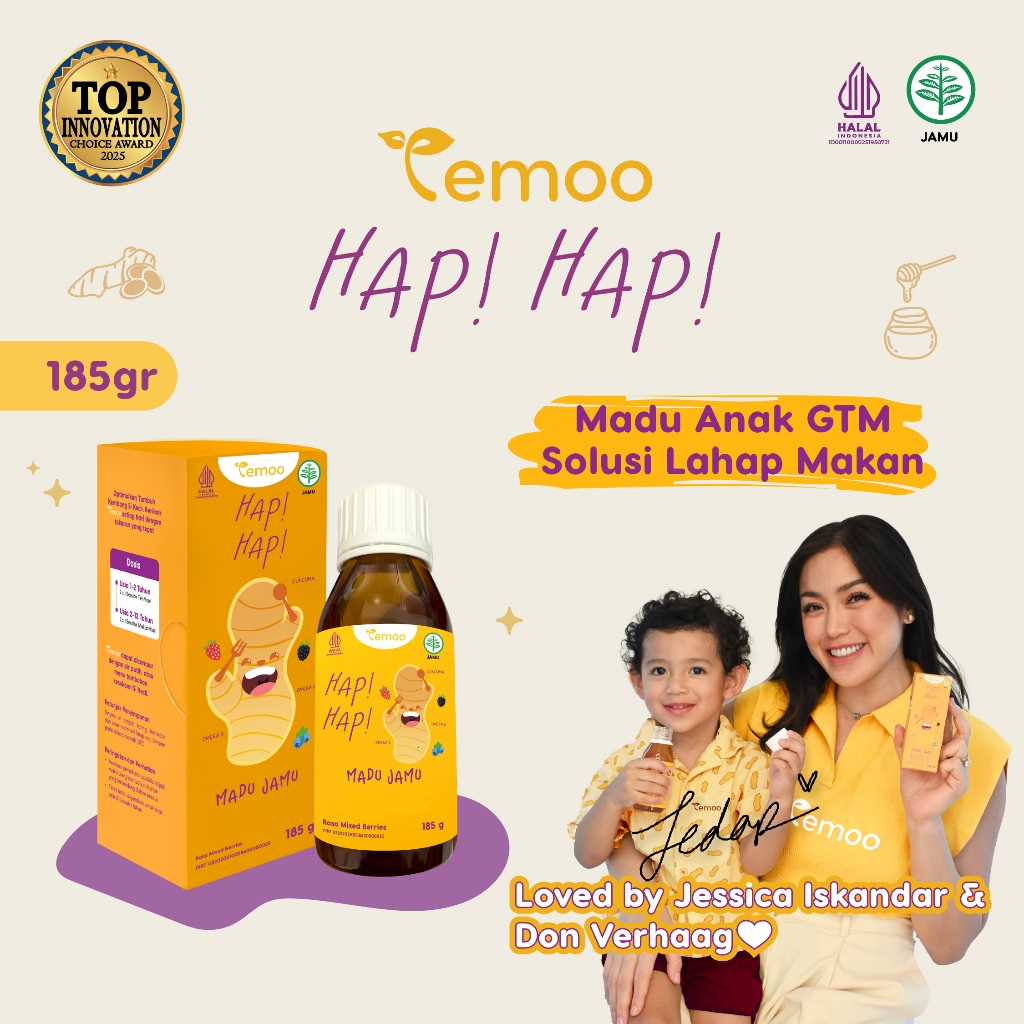 Jual Temoo Hap Hap Madu Jamu 185 gr - Vitamin Penggemuk Badan Anak & Vitamin Otak Anak Cerdas ...