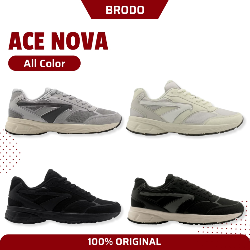 Jual BRODO Ace Nova Original Sepatu Sneakers Casual Pria Wanita Unisex ...