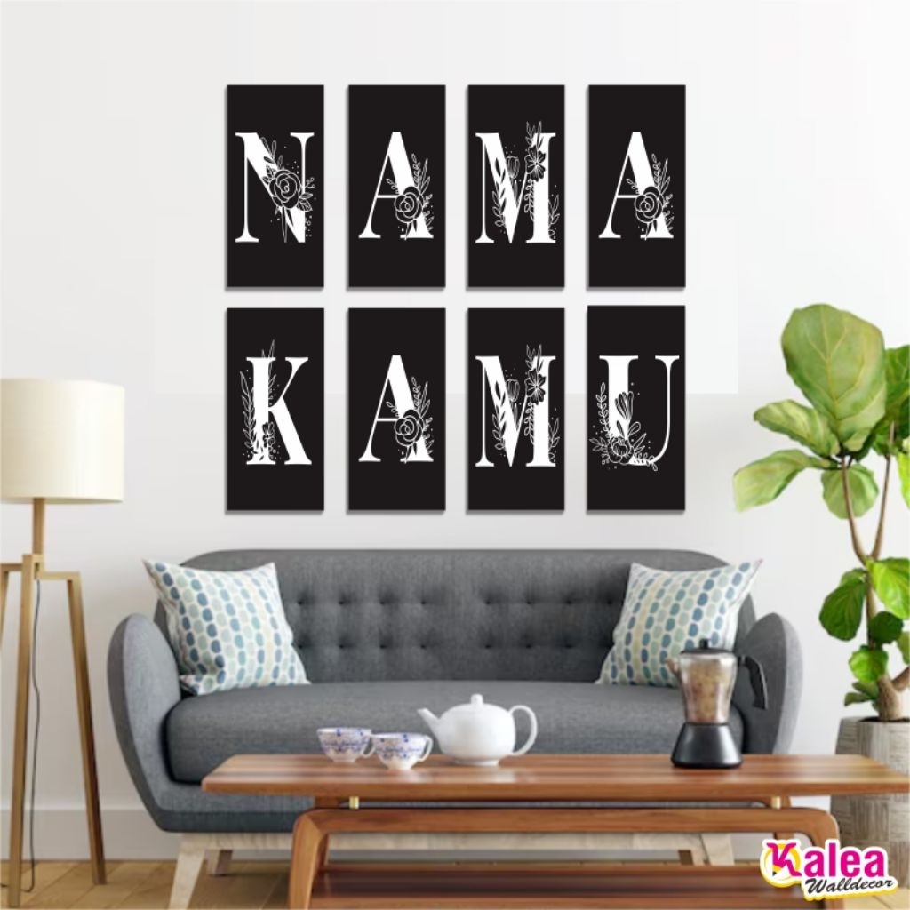 Jual Hiasan Dinding Mdf Inisial Nama Custom Hitam Putih Ukuran 15 X 30 ...