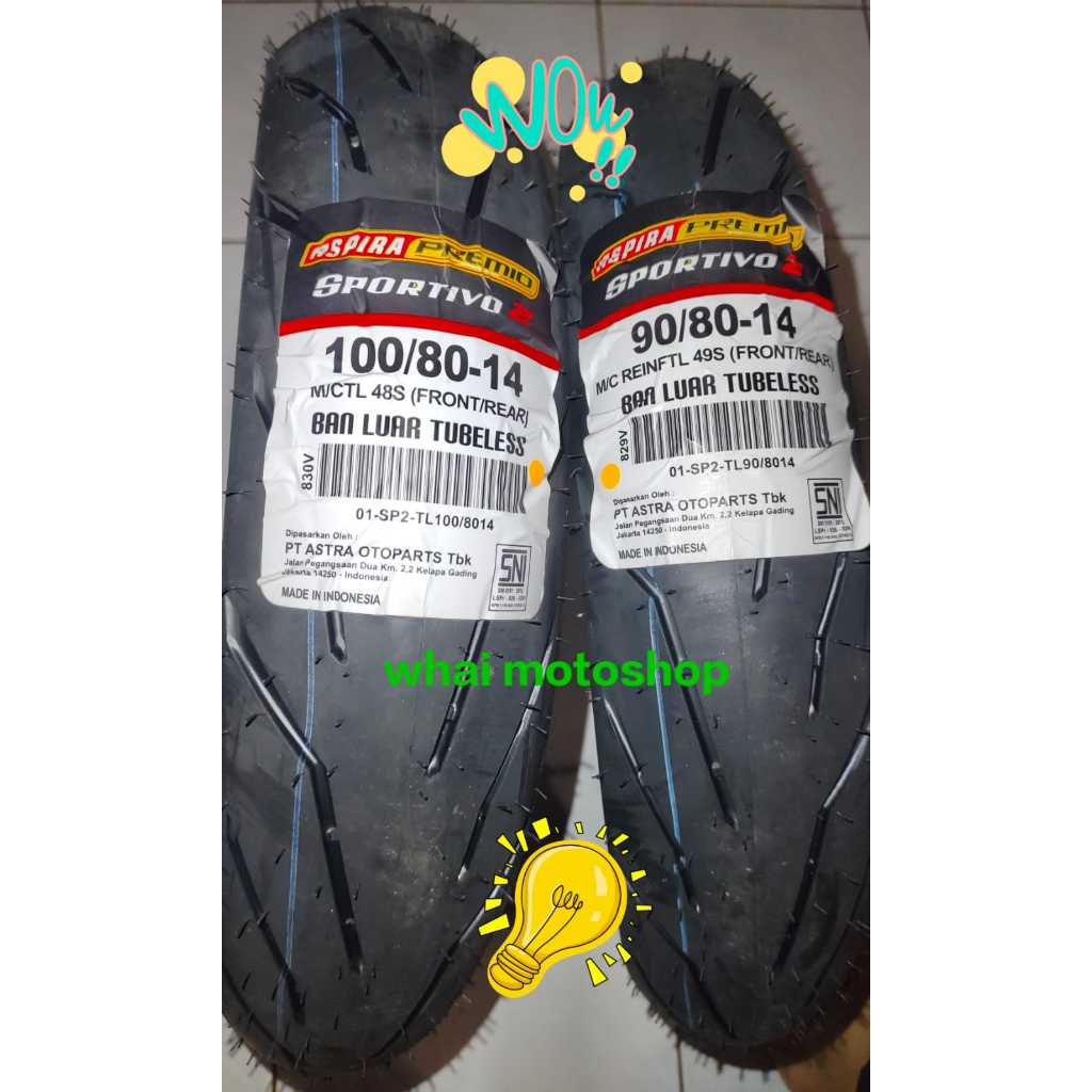 Jual Aspira Premio Sportivo 2 ukuran 90/80-14 + 100/80-14 (2 pcs) | Shopee Indonesia