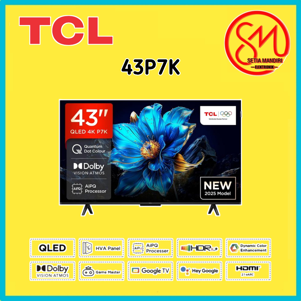 Jual TCL QLED 75P7K Quantum DOT 43 Inch Qled Google TV 4K UHD Dolby ...