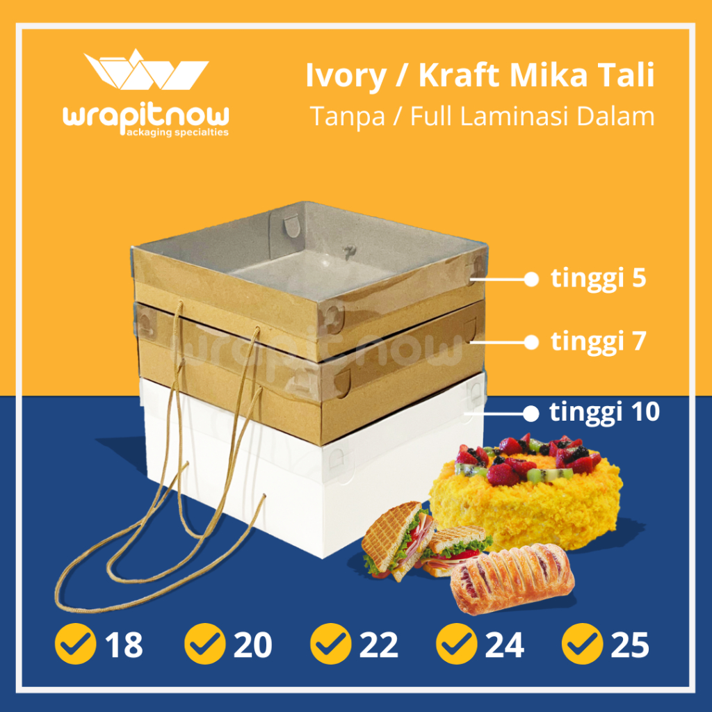Jual Dus Kraft Mika Ivory Tali 20x20x5 22x22x5 25x25x7 22x22x10 ...