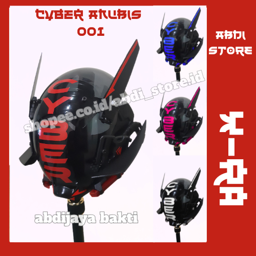 Jual helm cyberpunk, topeng / cosplay helmet cyber punk led , topeng ...
