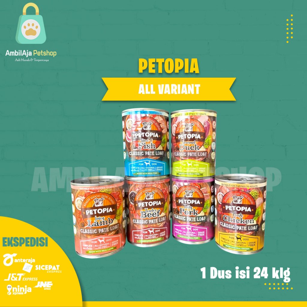 Jual PETOPIA 1 Dus Isi 24 Pcs Makanan Anjing Basah PETOPIA CLASSIC PATE ...
