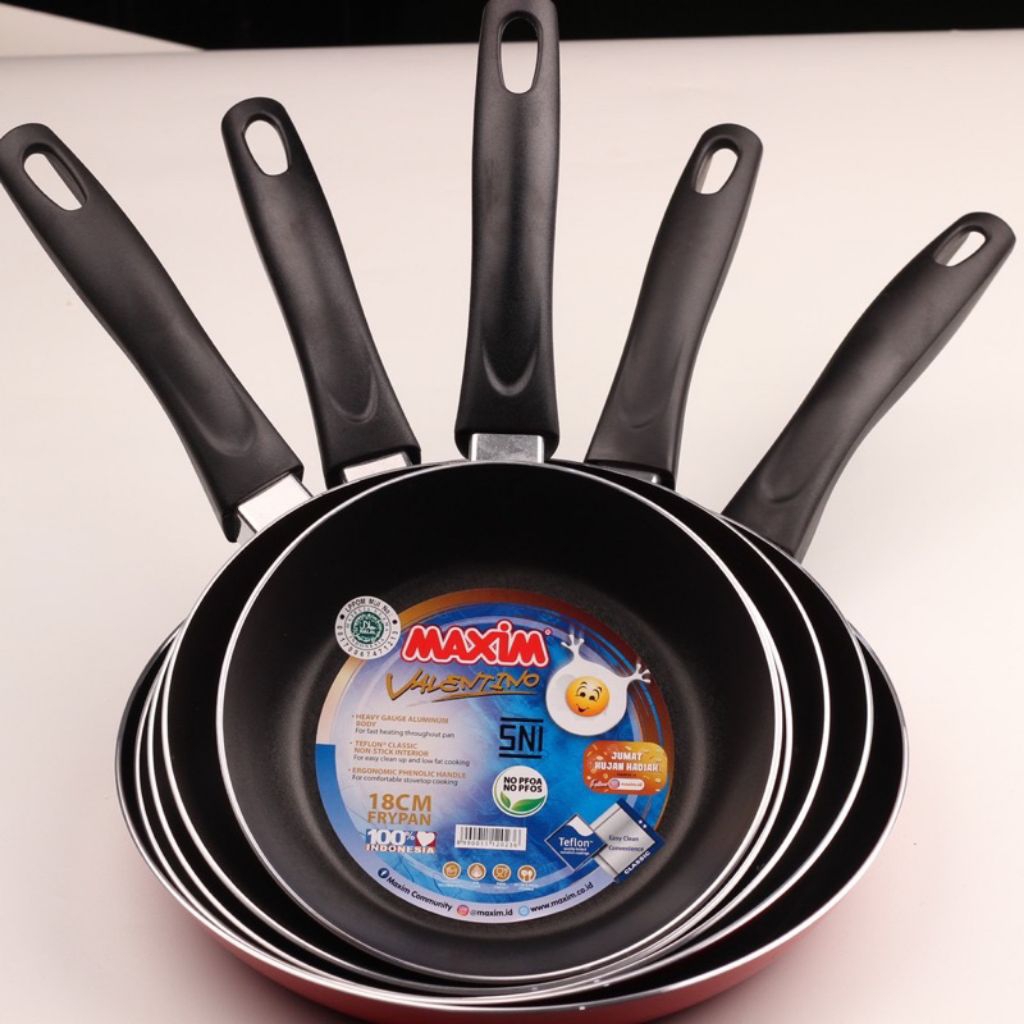 Jual teflon maxim Frypan Valentino 12cm 18cm 20cm 22cm 24cm 26cm anti ...