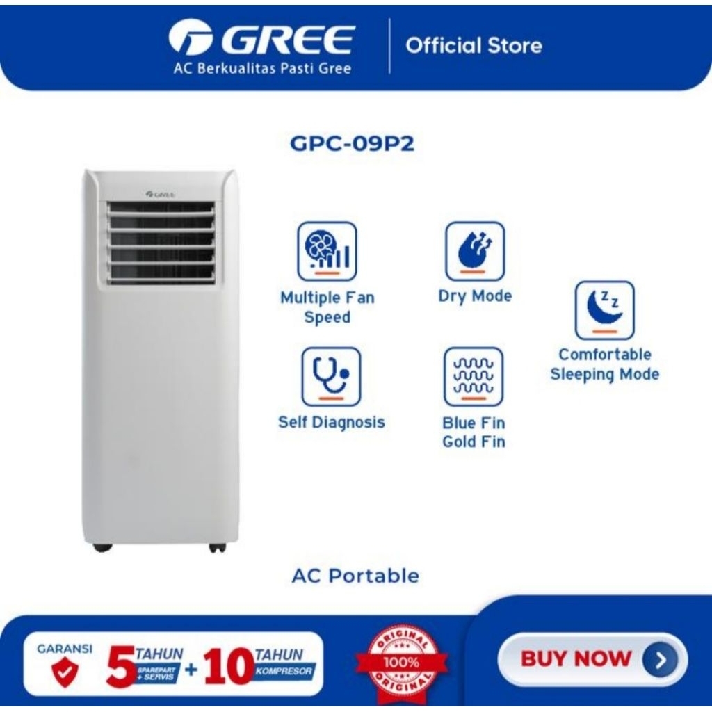 Jual AC PORTABLE GREE 1/2PK GPC-05P2 | Shopee Indonesia