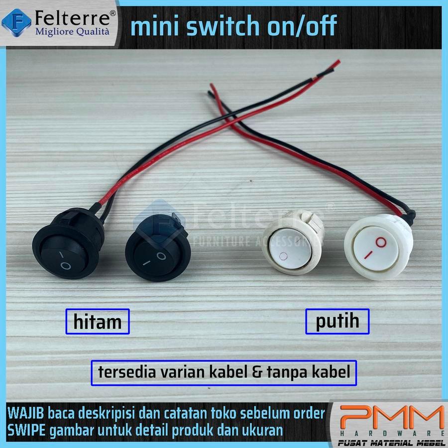 Jual mini switch on off plus kabel FELTERRE | saklar kecil bulat 2 pin ...