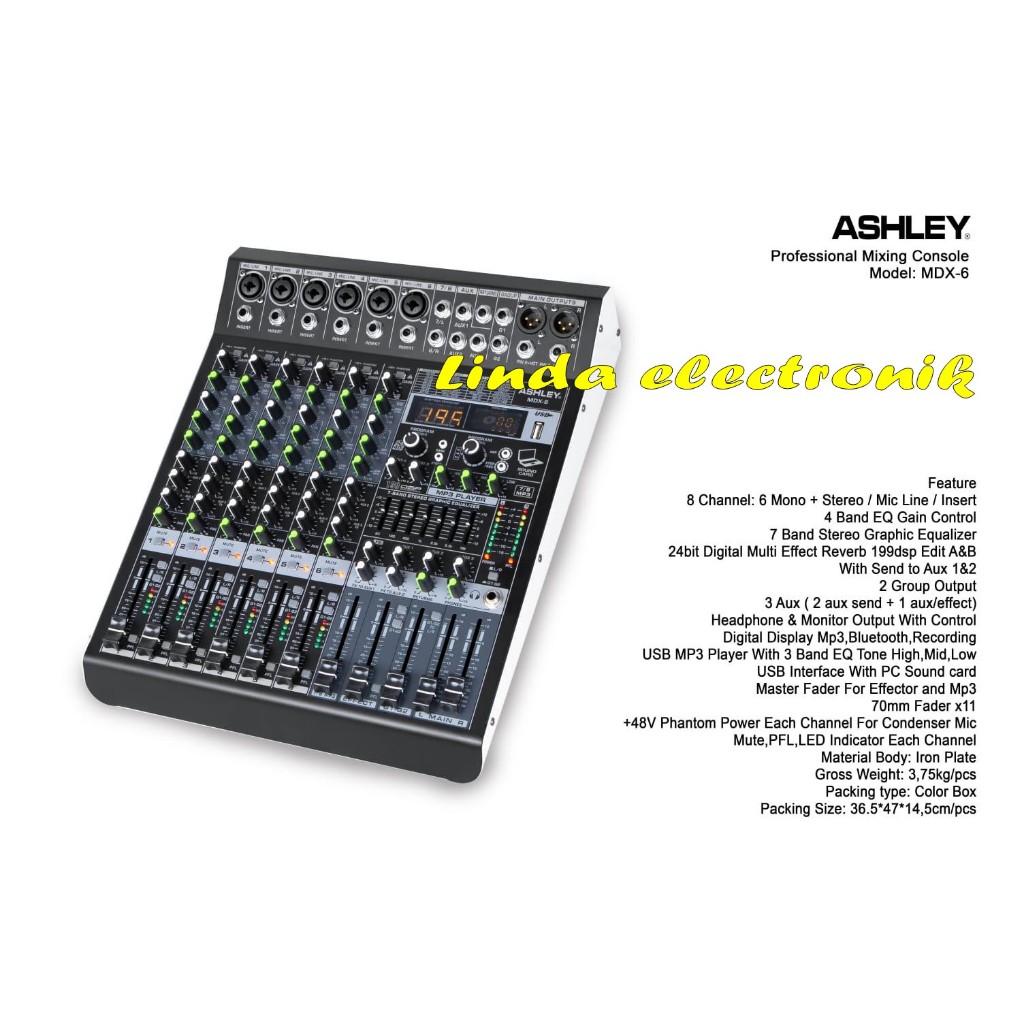 Jual MIXER ASHLEY MDX 6 6 CHANNEL MDX6 / MDX-6 ORIGINAL | Shopee Indonesia