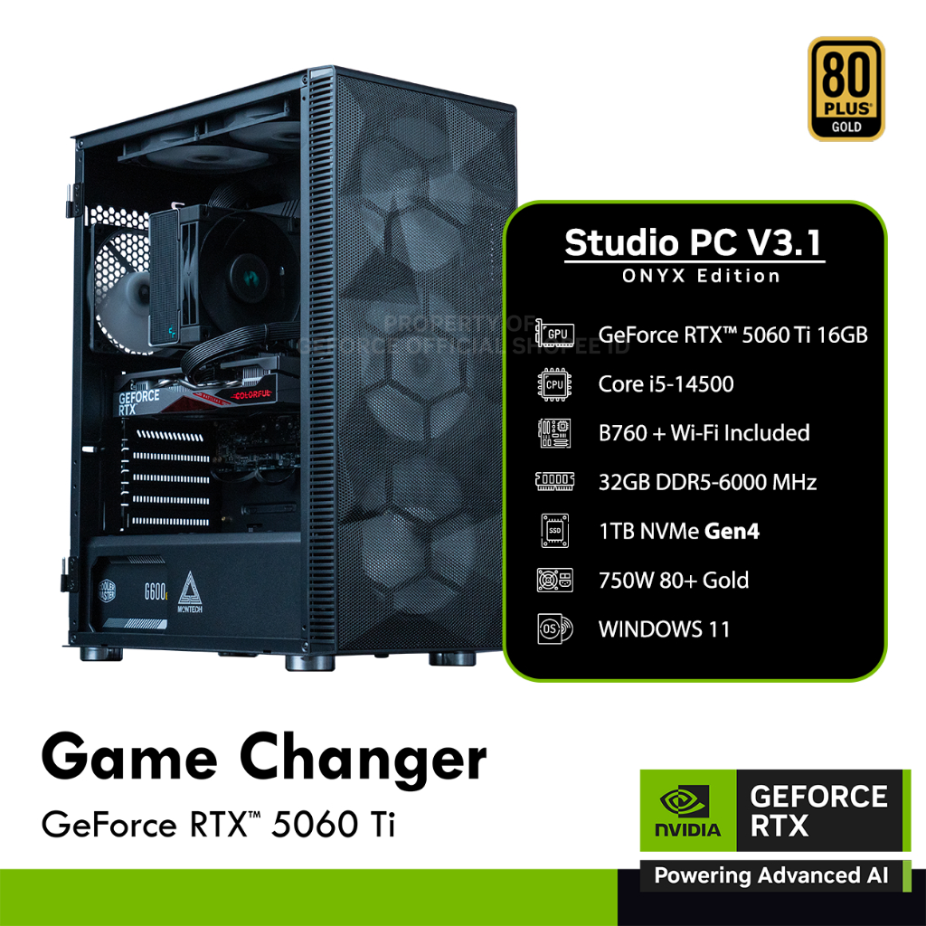 Jual PC Rakitan NVIDIA - Studio PC V3.0 for Content Creators | GeForce RTX 5060 Ti 16GB | Gen 14 ...