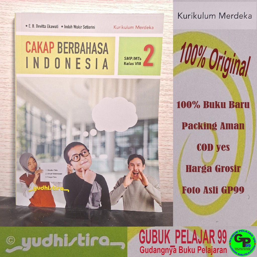 Jual Cakap BERBAHASA INDONESIA 2 Kelas 8/VIII SMP/MTs KURIKULUM MERDEKA Penerbit Yudhistira ...