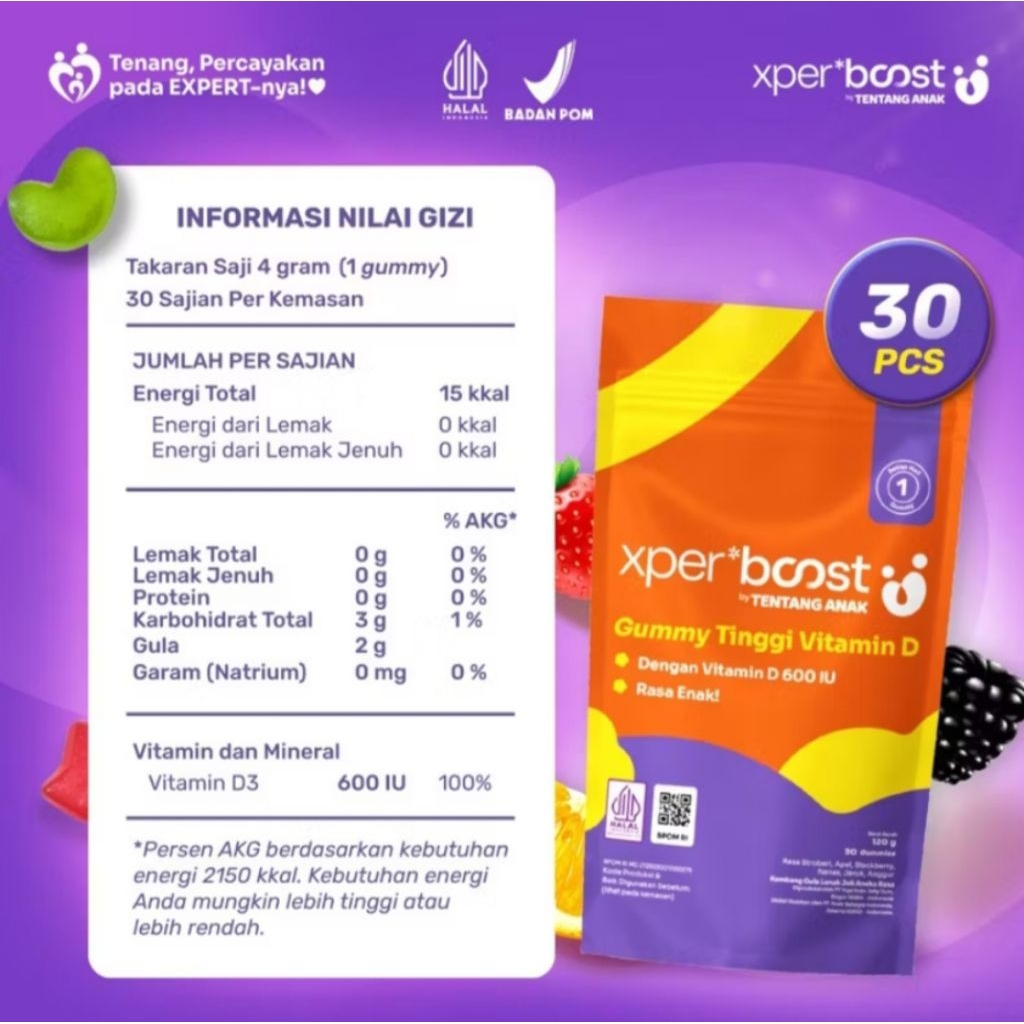 Jual Expert Boost Gummy Vit D 600IU ( isi 30 gummy ) | Shopee Indonesia