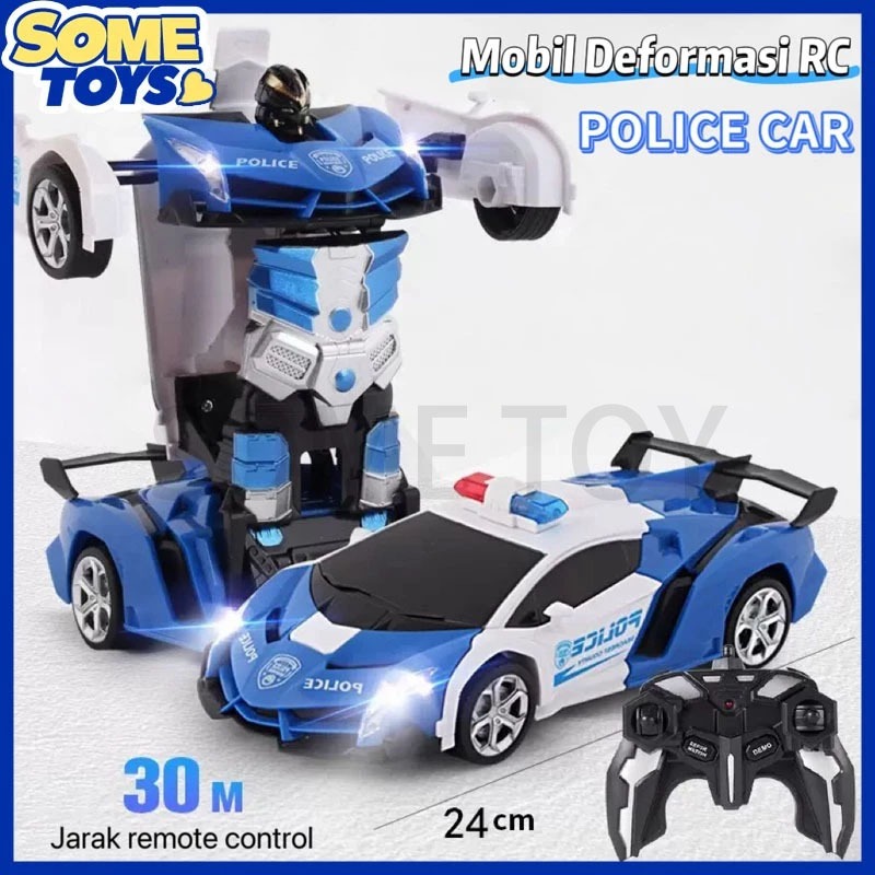 Jual SOME TOY 2in1 RC mobil polisi jadi robot remote control mainan ...