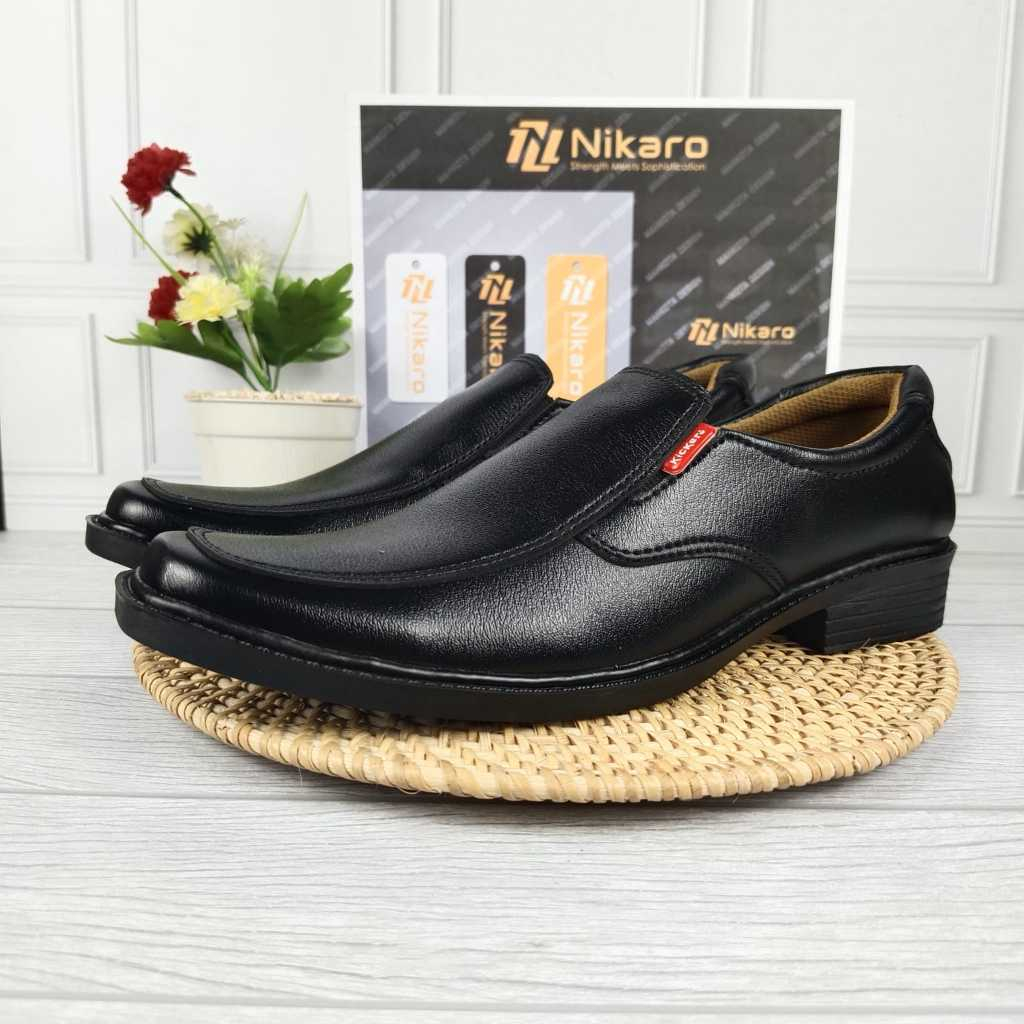 Jual Nikaro - Sepatu Formal Pantofel Kulit Pria Oxford Hitam Model Slop ...
