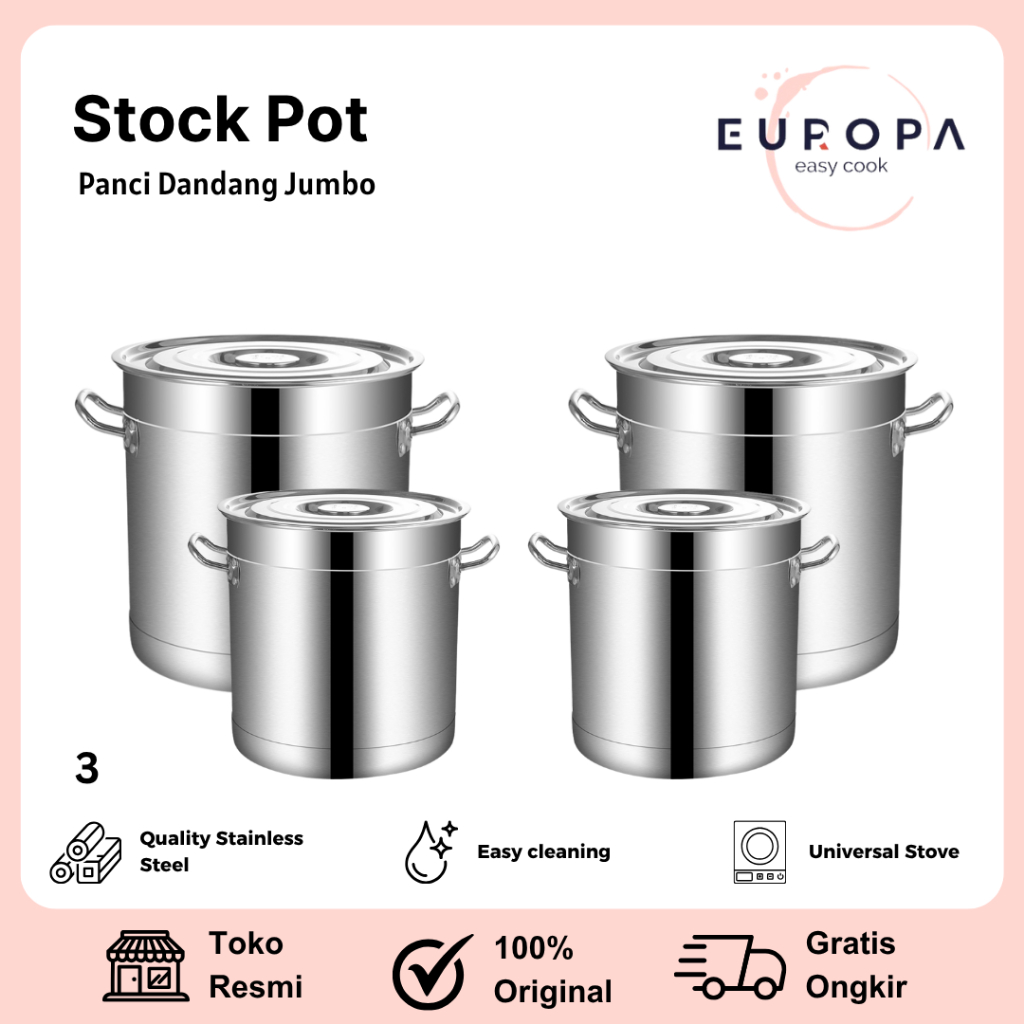 Jual Panci Dandang Stainless Steel Tebal Panci Bakso Stockpot Panci ...