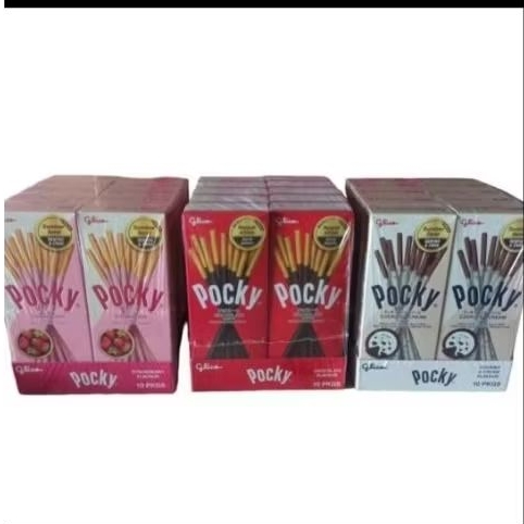 Jual GLICO POCKY MINI PACK 1 Box Isi 10 x 22 gram Snack Biskuit stik ...