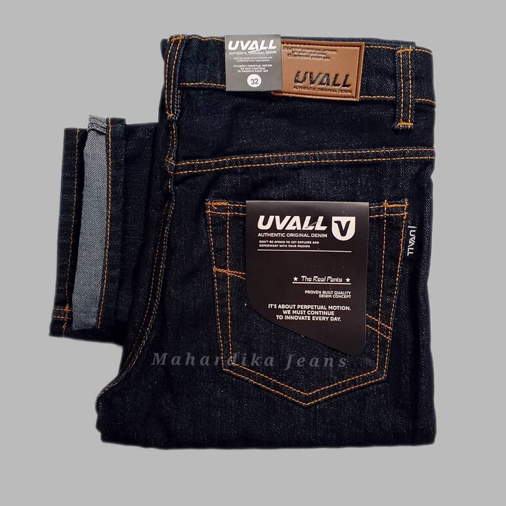 Jual 28-46 Celana Jeans Denim Pria Model Standar Reguler Original Uvall ...