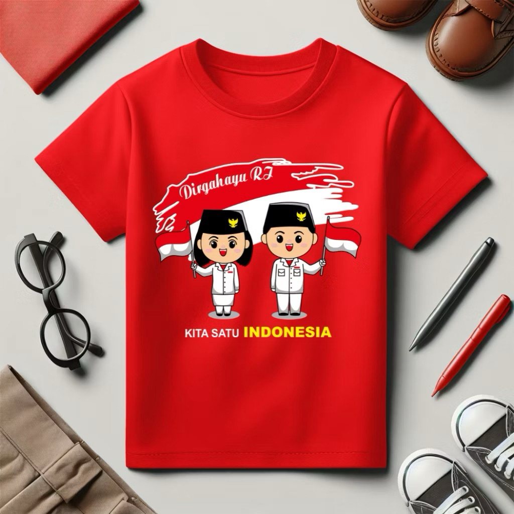 Jual OKHI Atasan Kaos Baju Kaos Distro Anak Kemerdekaan Dirgahayu 17 Agustus 1945 Indonesia HUT ...