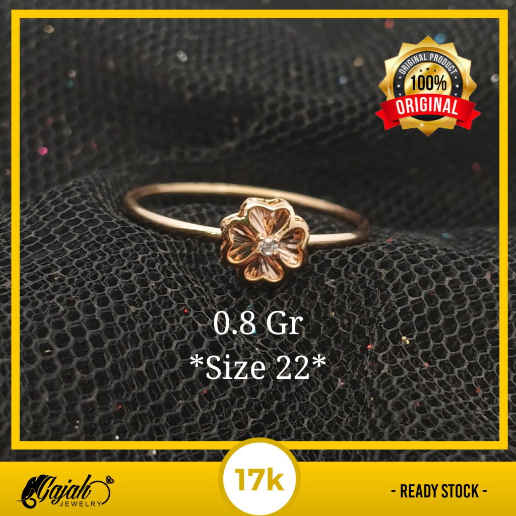 Jual Cincin Emas 17K - Toko Emas Gajah Online - 0.8 Gr - 7572 | Shopee Indonesia