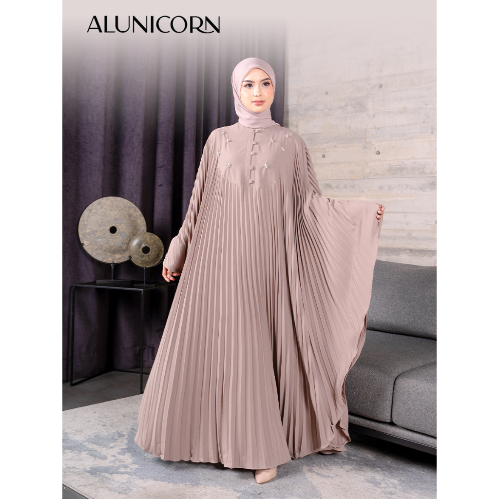 Jual Alunicorn - Zafia Kaftan - Kaftan Plisket | Shopee Indonesia