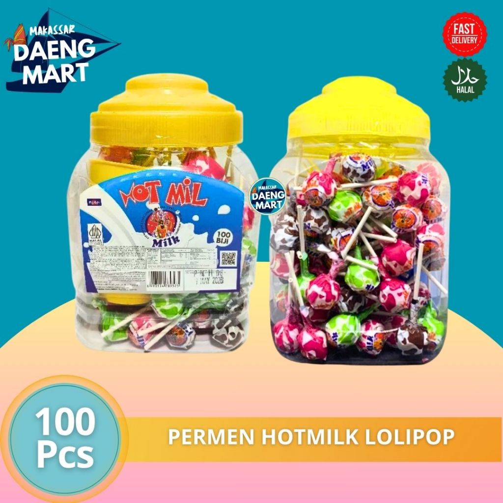 Jual PERMEN LOLIPOP SUSU ANEKA RASA Hot MilK Toples dan Bungkus isi ...