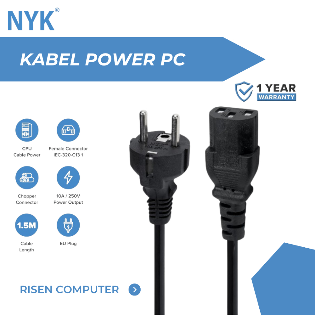 Jual KABEL POWER PC Pc Colokan 3 Pin Monitor Komputer Murah | Shopee ...
