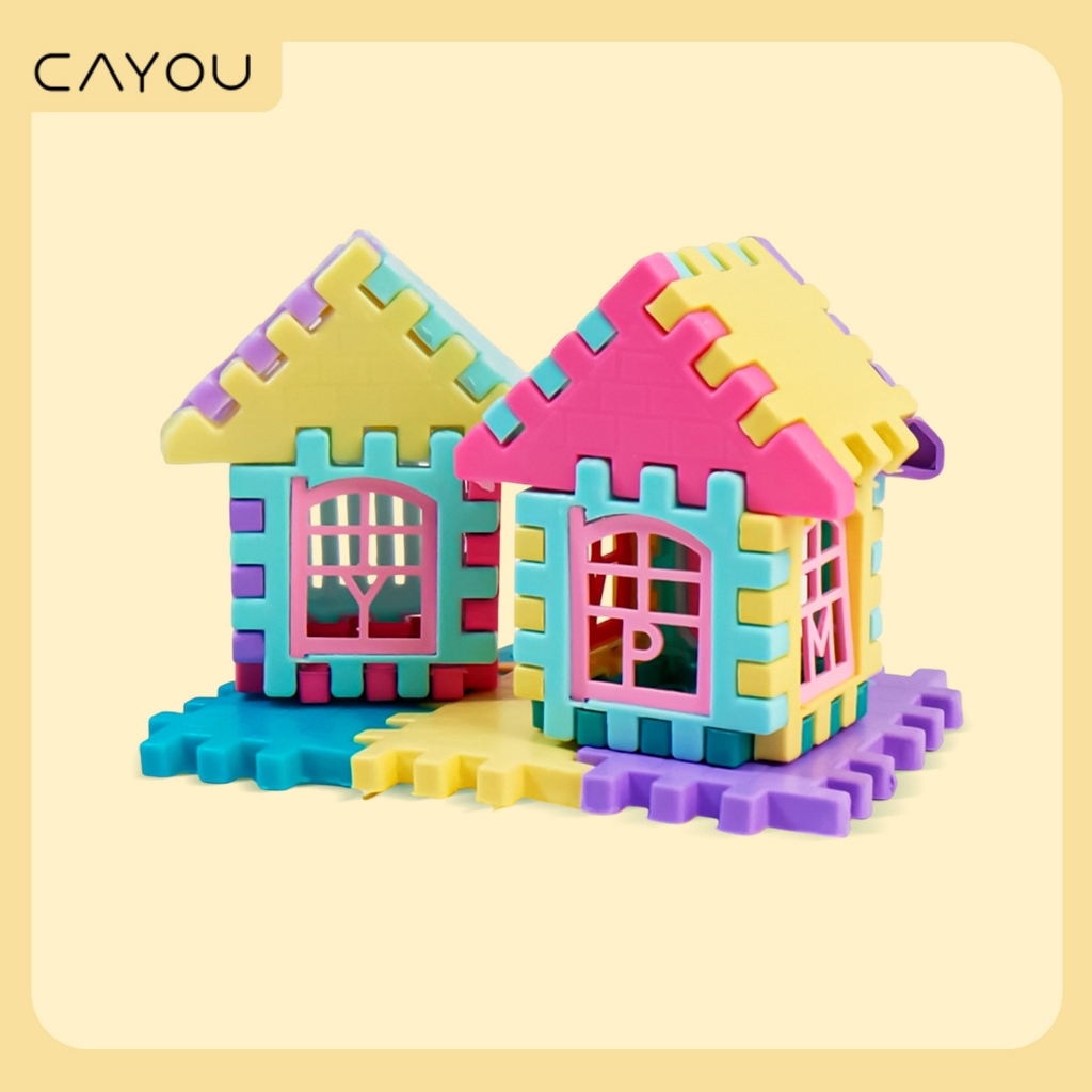 Jual Mainan Edukasi Anak Balok Susun Puzzle Imajinasi Bentuk Rumah ...