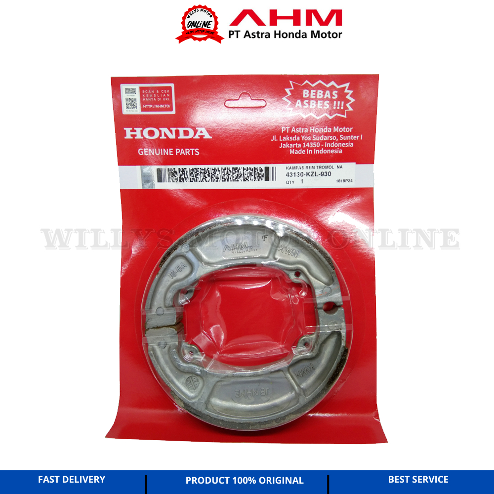 Jual Kampas Rem Belakang Vario Beat Scoopy Spacy Original AHM 43130-KZL ...