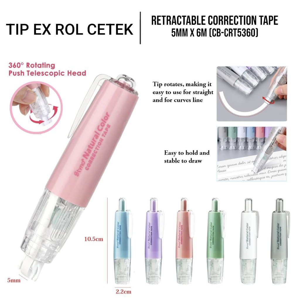 Jual CORRECTION TAPE / TIP EX ROL CETEK ST-25 (PCS) | Shopee Indonesia