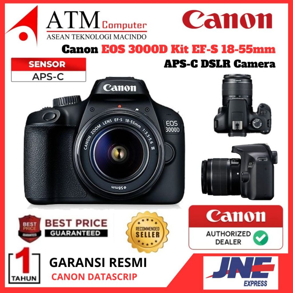 Jual Canon EOS 3000D kit 18-55mm Kamera DSLR Canon 3000 D 18-55 mm ...