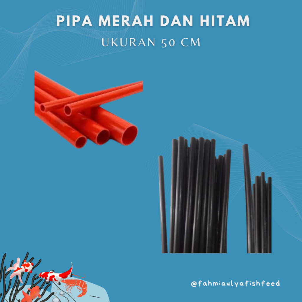 Jual Pipa Merah Hitam pipa aquarium 5/8" Panjang 50 cm filter aquarium ...