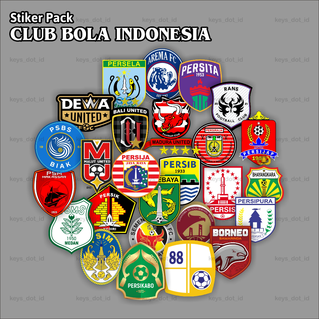 Jual Sticker Stiker Pack Logo Club Sepak Bola Indonesia, Stiker Persija ...