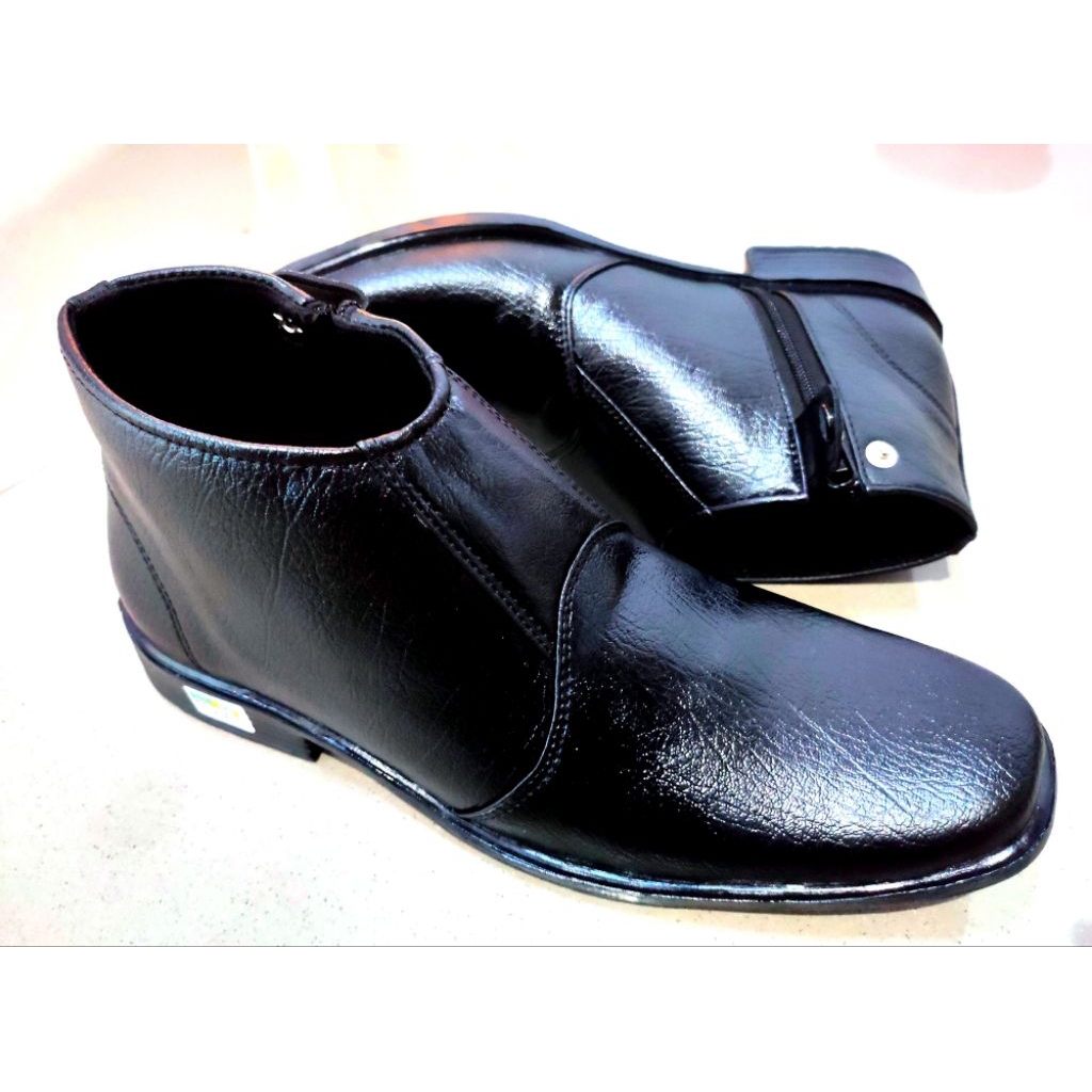 Jual Sepatu pantofel Pdh hitam boot resleting/Sepatu Pdh resleting ...