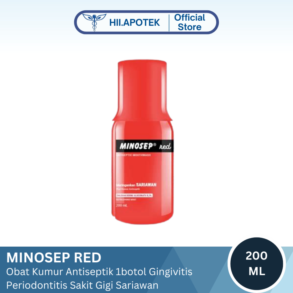 Jual Minosep RED Obat Kumur Antiseptik 1botol Gingivitis Periodontitis ...