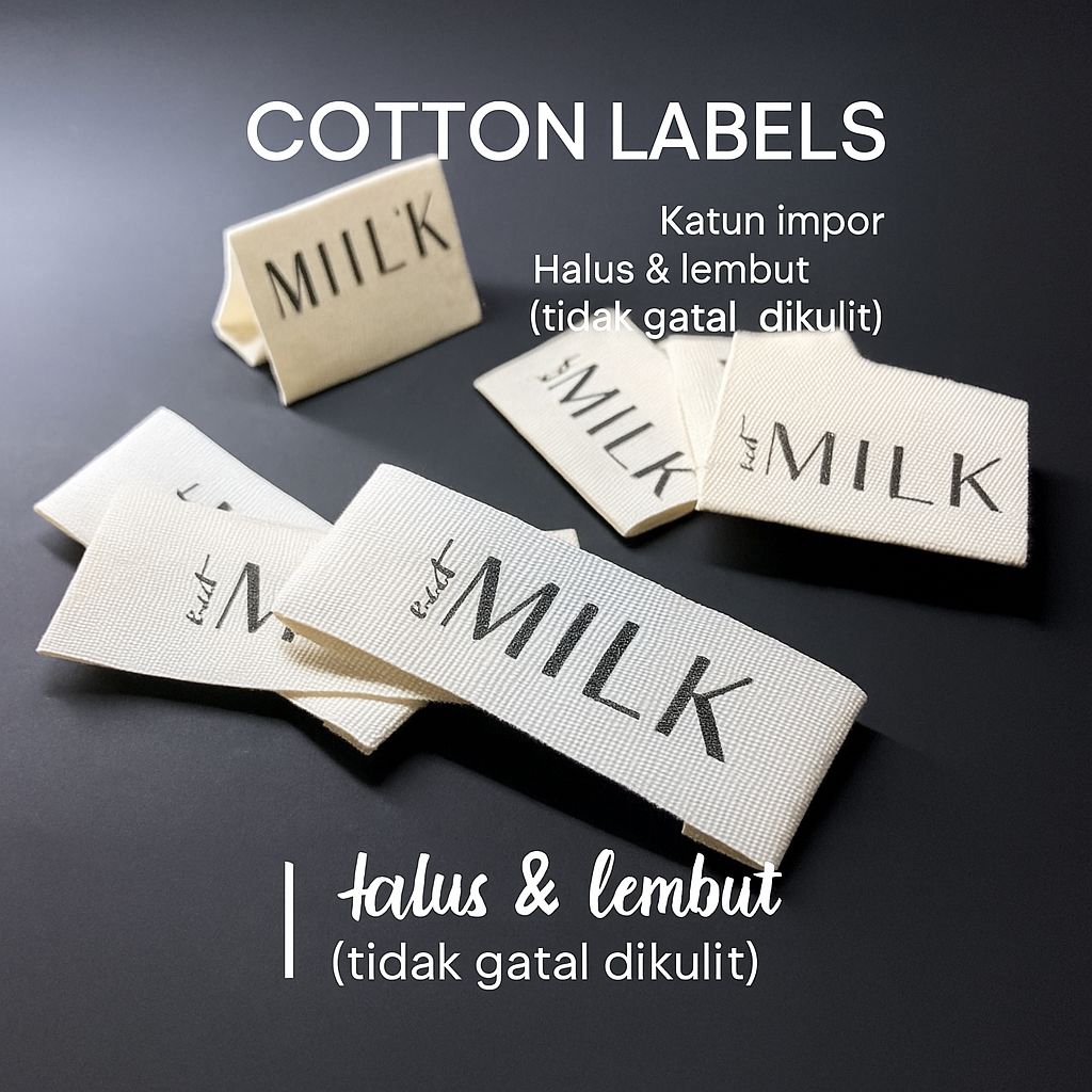 Jual LABEL KATUN HALUS 18 METER gratis dsain label kain/katun impor ...