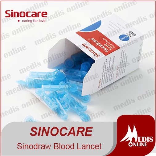 Jual Sinodraw Sinocare Blood lancet 28g isi 50 pcs Sinodraw bloo lancet ...