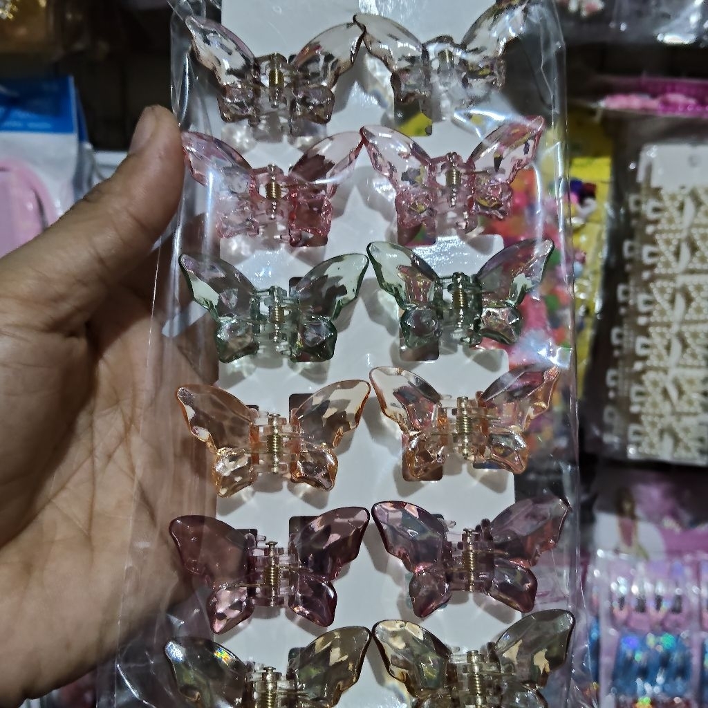Jual (ISI 12 PCS) JEPIT RAMBUT KUPU KUPU WARNA BENING 5CM | Shopee Indonesia