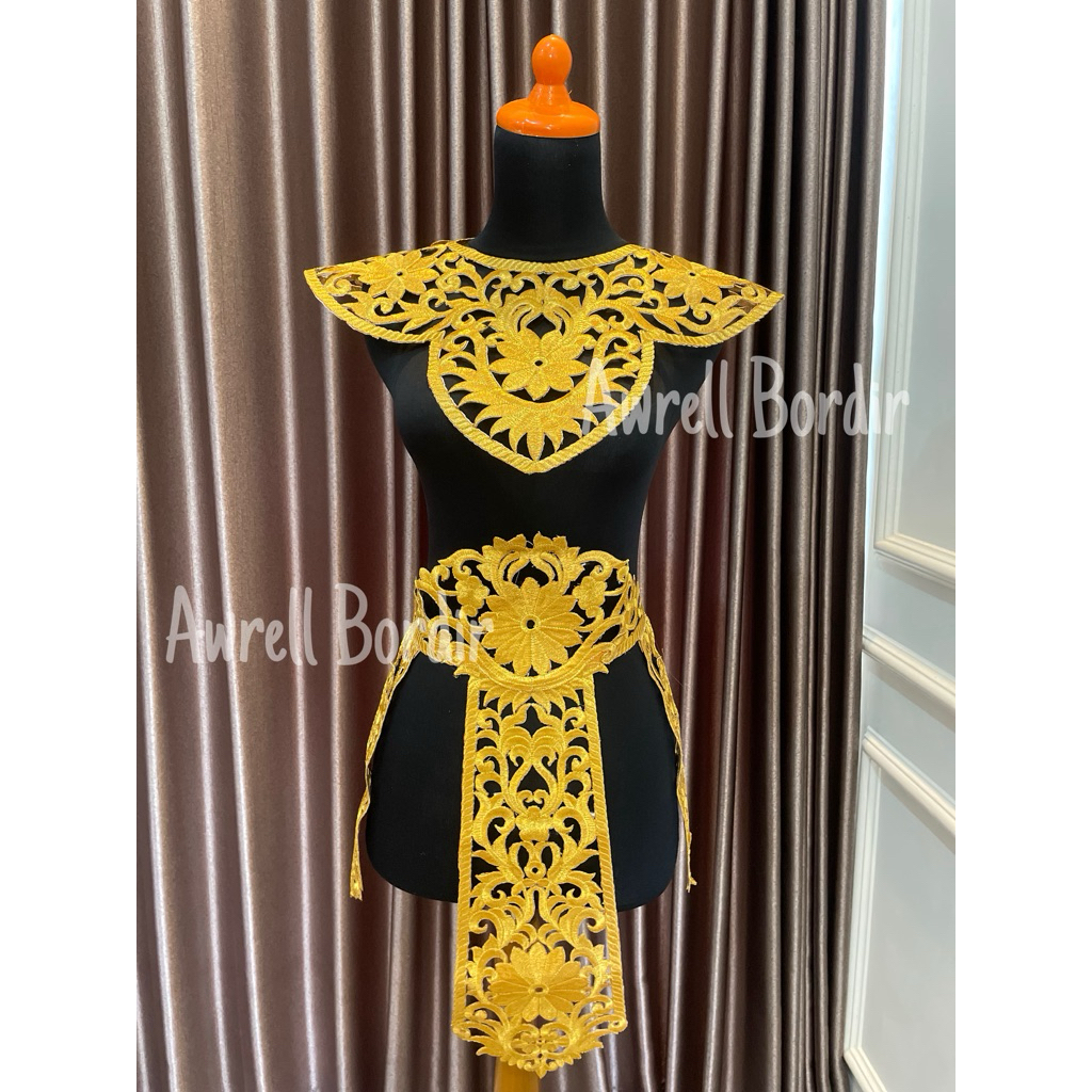 Jual Dekaka Bordir - Renda Bordir Tari Set Atas Bawah Motif Tambang ...