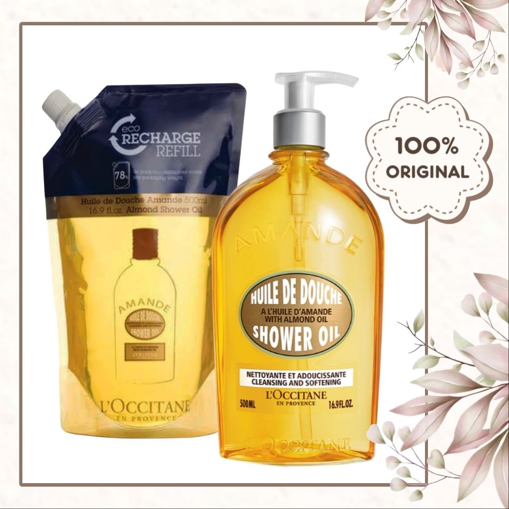 Jual L'OCCITANE.LOCCITANE Almond Shower Oil - 500ml / 250ml / 75ml / Refill 500ML Body Bath Soap ...