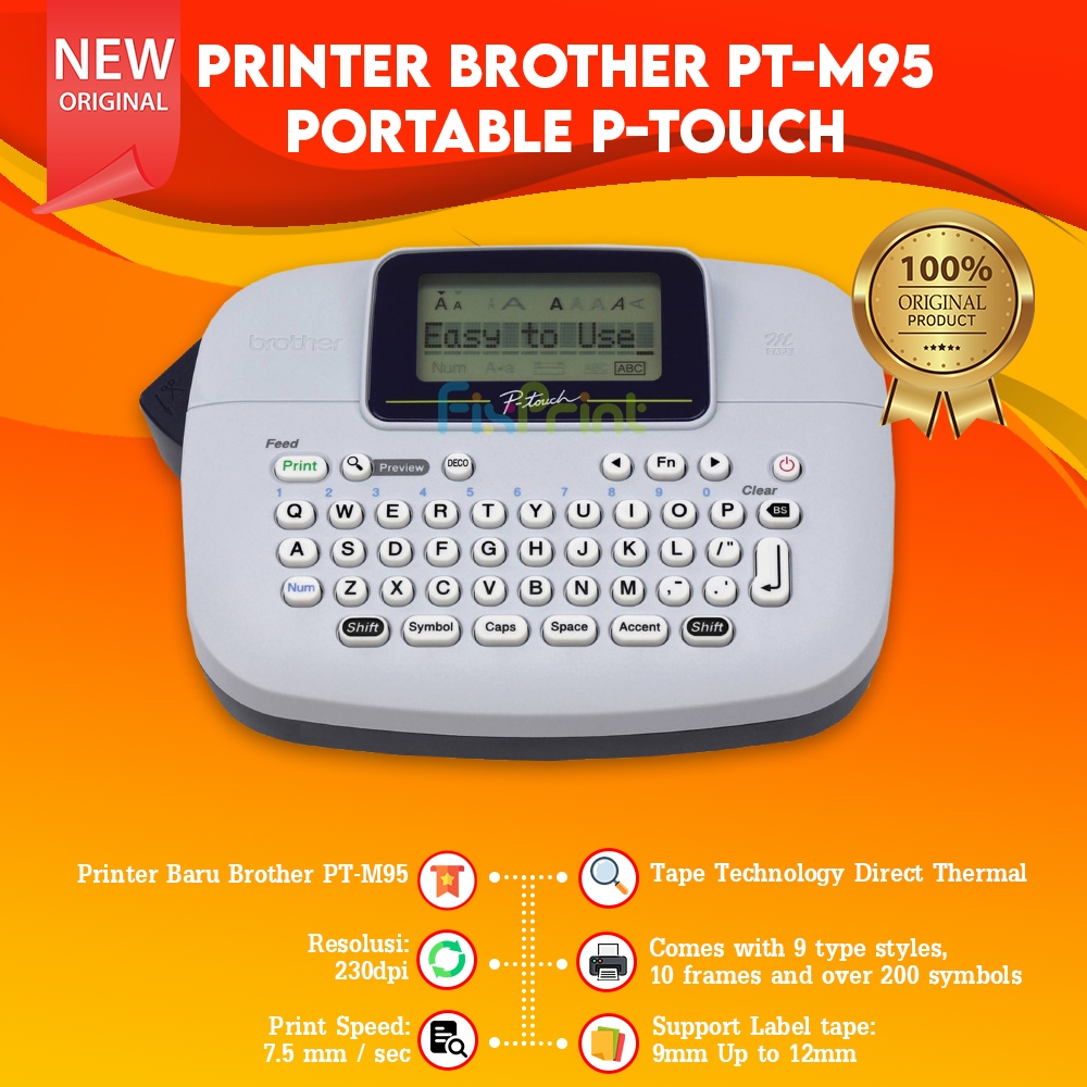 Jual Printer Brother PT-M95 PTM95 Brother Handy Label Maker Portable P ...