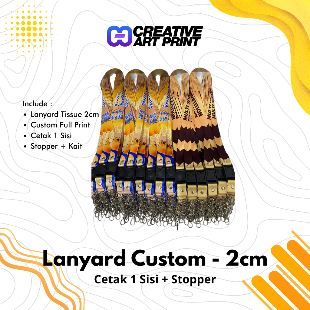 Jual Lanyard Custom | Tali Name Tag Full Print 1 Sisi 2 cm | Shopee ...