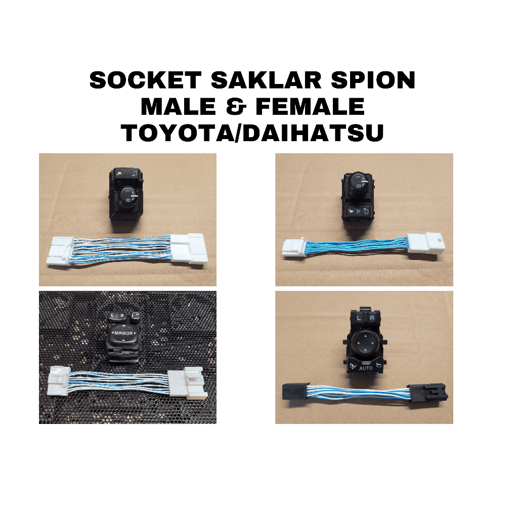 Jual SOKET SAKLAR ORIGINAL SPION TOYOTA/DAIHATSU MALE FEMALE /RETRACT ...