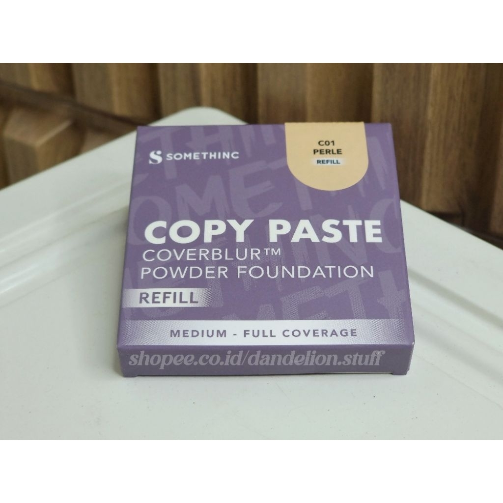 Jual [NEW SEALED] Somethinc Copy Paste Coverblur Powder Foundation C01 PERLE Refill 12gr ...
