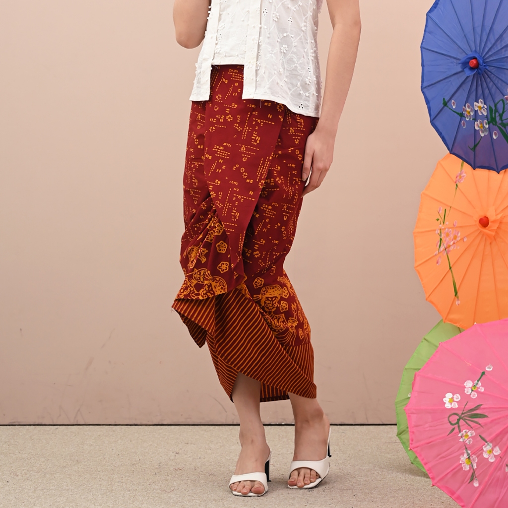 Jual NONA RARA - Lilit Skirt Garut Betawi P0507, Rok lilit batik wanita ...