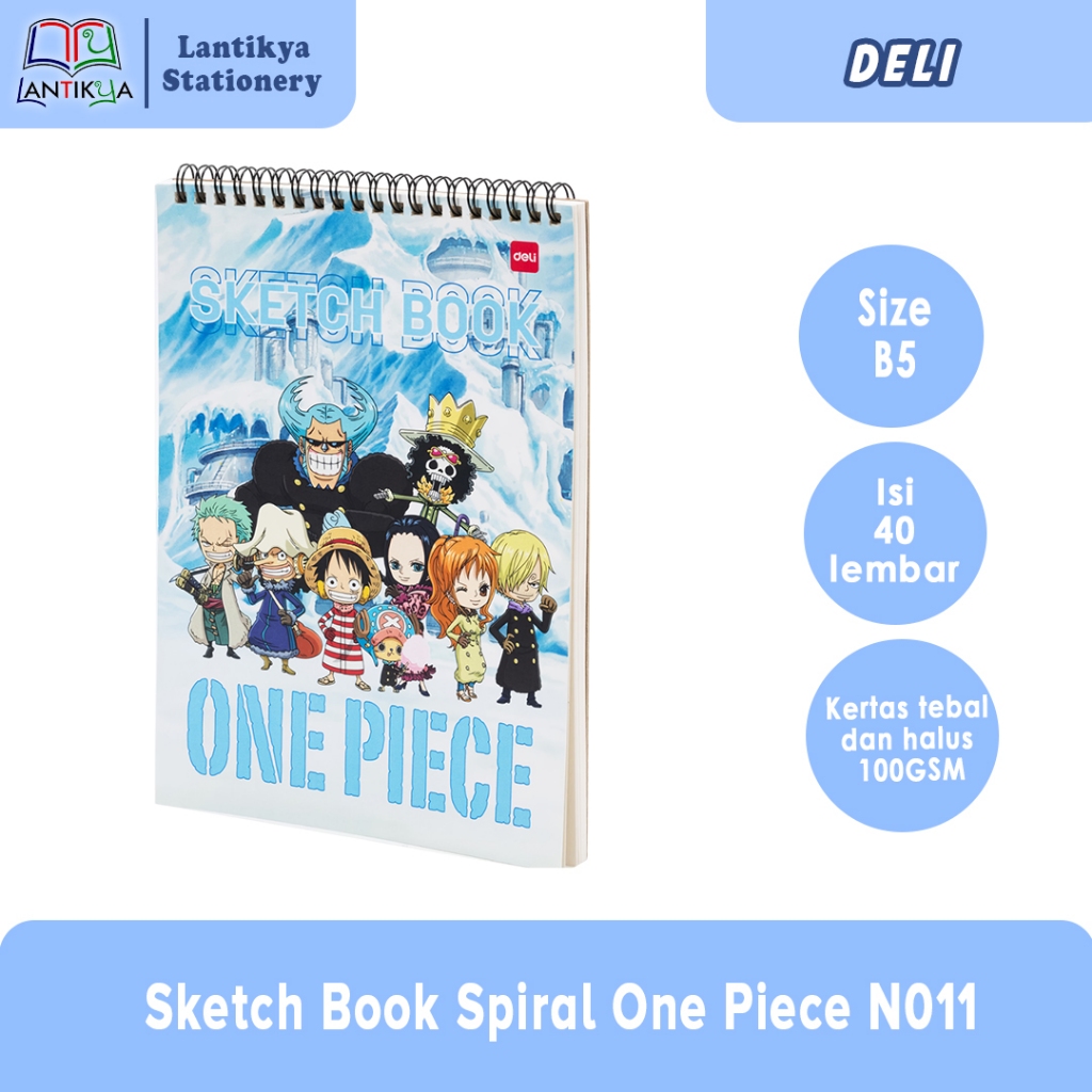 Jual Deli Sketch Book Spiral / Buku Gambar Sketsa One Piece B5 N011 ...