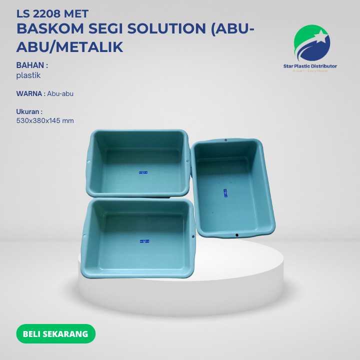Jual Baskom Segi Solution (ABU-ABU/CREAM) merk LS 2208 - A/C | Shopee ...