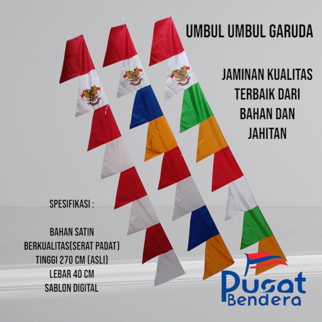 Jual Bukan Kain furing 20 Pcs Umbul umbul gergaji garuda | bendera merah putih | Shopee Indonesia